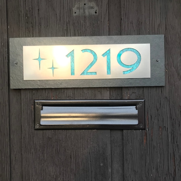 Mid Century Modern HOUSE NUMBERS Atomic Star Address Plaque - Etsy