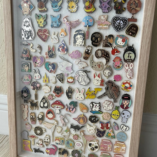 Large Acrylic Enamel Pin Display Frame – Dustproof Wall Case for Pin ...