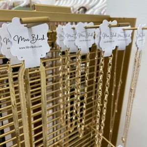 Custom Fold Over Tags, Necklace Tags, Jewelry Display, Custom Labels ...