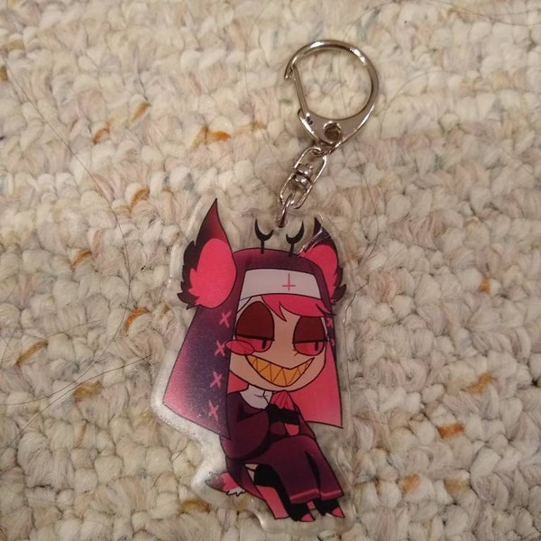 Nun Alastor, Priest Vox, Lute - Hazbin Hotel Keychain - Cute Chibi ...