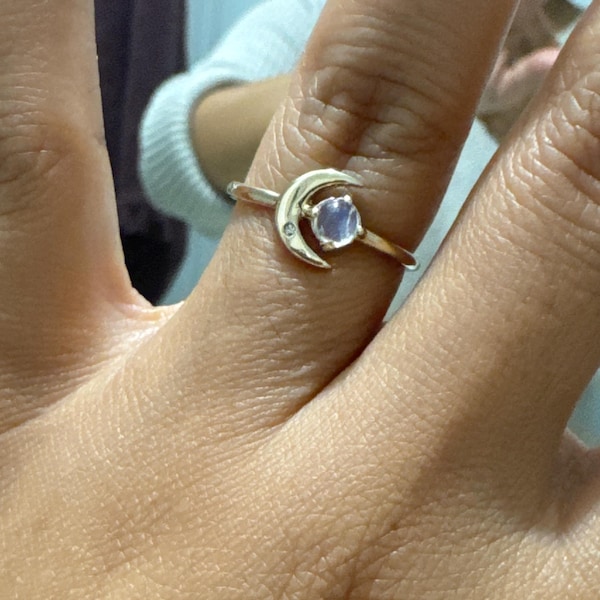 14K Gold Tiny Black Diamond Ring, Black Diamond Ring, Dainty Ring ...