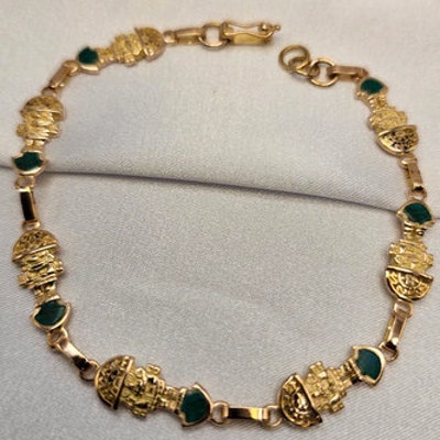 18k Solid Gold Pendants, Peruvian Jewelry, Healing God, Inca Pendant ...