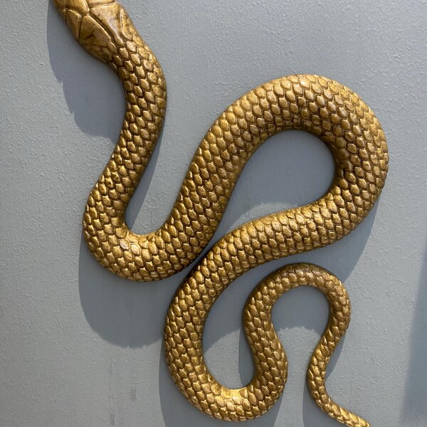 Gold Snake Wall Hanging, Snake Wall Art, Alt Home Decor, Unusual Gift, Snake Gift, Goth Decor ...