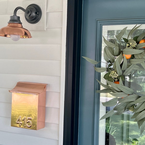 Flush Mount Copper Mailbox With House Numbers - Etsy