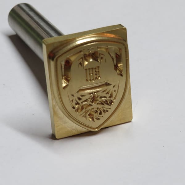Custom Leather Stamp With Large Handle Embosser Brass Stamp Logo Seal ...