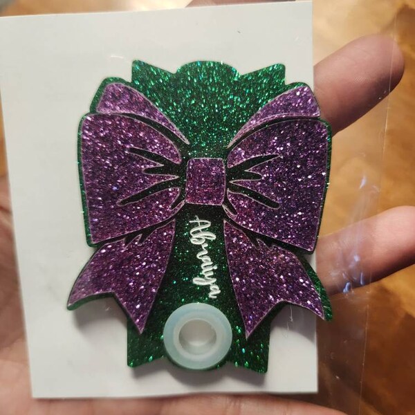 Cheer Bow Tumbler Topper, Personalized, Fits Stanley H2 Tumblers 20oz ...