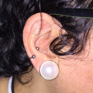 Pearl Ear Gauges 2g 0g 00g 7/16 1/2 9/16 5/8 8mm 10mm 12mm 14mm 16mm ...