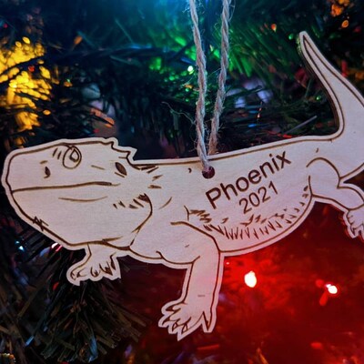 Personalized Bearded Dragon Detailed Christmas Ornament Name Date - Etsy
