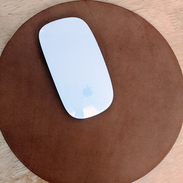12 COLORS - Brown Round Buttero Leather Mouse Pad - Etsy