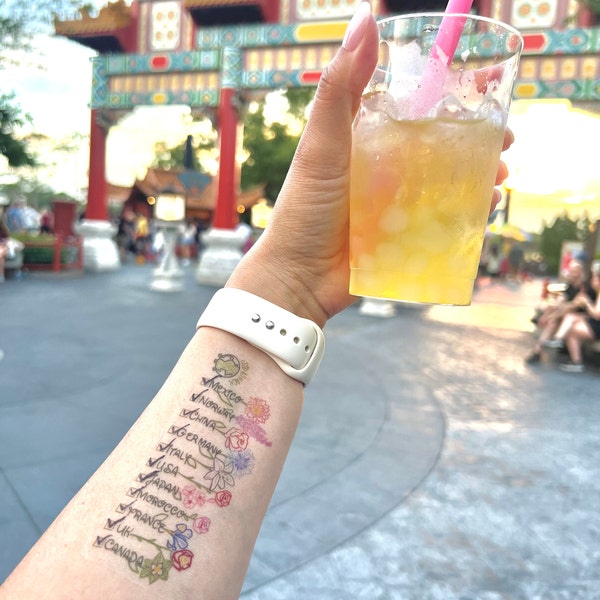 Drinking Around the World Passport Temporary Tattoo - Flower and Garden ...