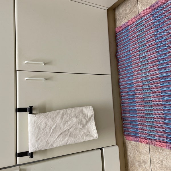 Handwoven Denim Rag Rug, Blue Jeans Entryway Rug, Washable Kitchen ...