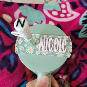 3D Name Tumbler Topper Simple Modern Lid Topper Acrylic Name Insert ...