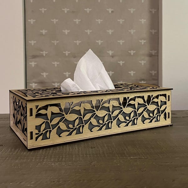 Laser Cut Wooden Large Tissue Box Cover, Luxury Wooden Tissue Box Home ...