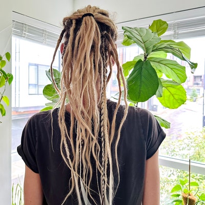 Lavender White Blonde Dreads, Custom Mixed Full Set Dreadlocks, 40x DE ...