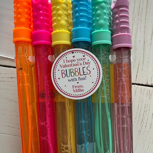 Valentine Bubble Tag for School Preschool Daycare Valentine's Day ...