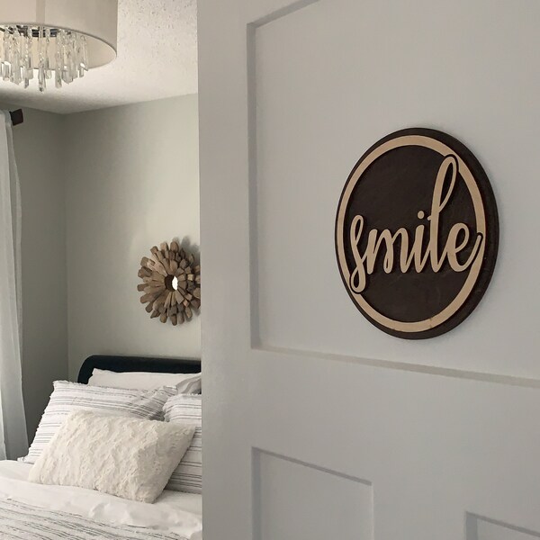 Smile Wooden Sign. Door or Wall Mounted. - Etsy