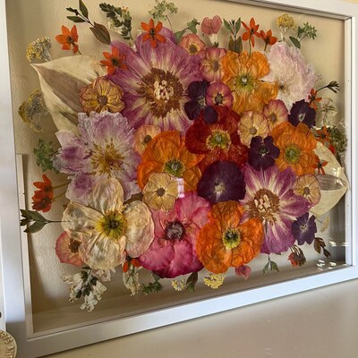 11x14 Custom Floral Shadow Box Wedding Flower Shadow Box - Etsy