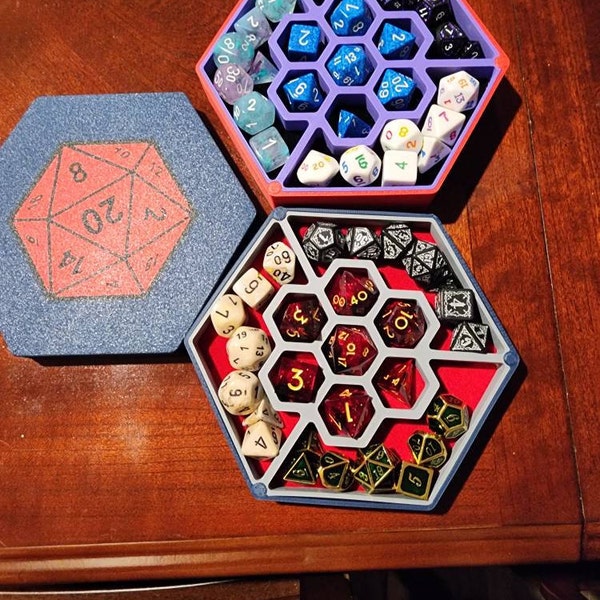 Dungeon and Dragons Double Layer Dice Box Multi Dice Storage 8 Sets ...