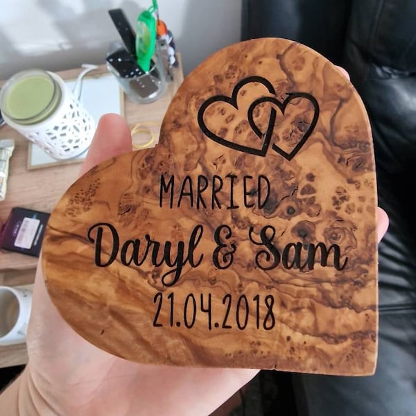 Personalised 'married' Wedding Gift, Just Married Ornament, Wood ...