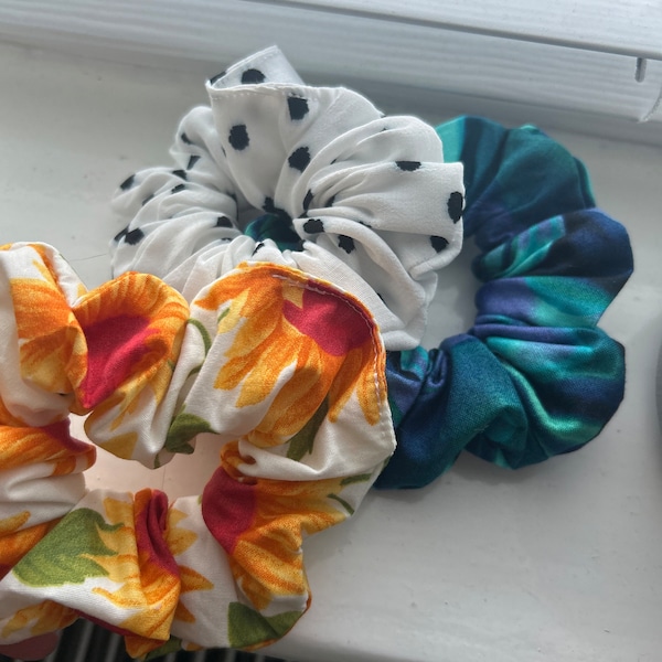 Floral Scrunchies, Flower Scrunchy, Hair Scrunchies, Scrunchie Ties - Etsy