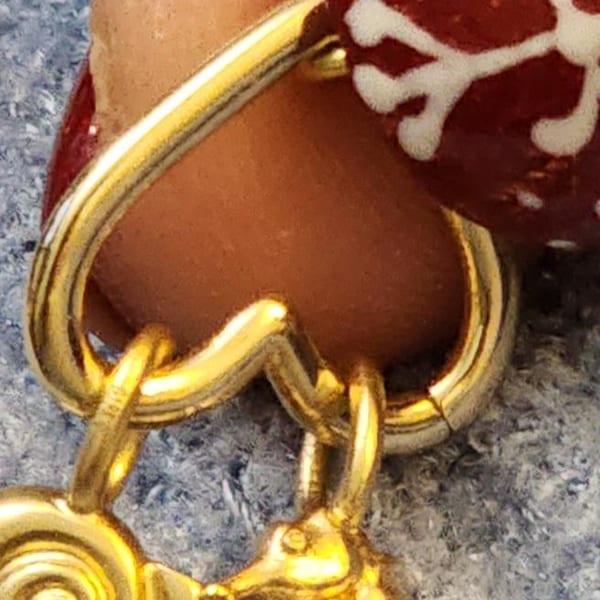 14k Solid Gold Heart Charm Holder Pendant , Enhancer Connector Link for ...