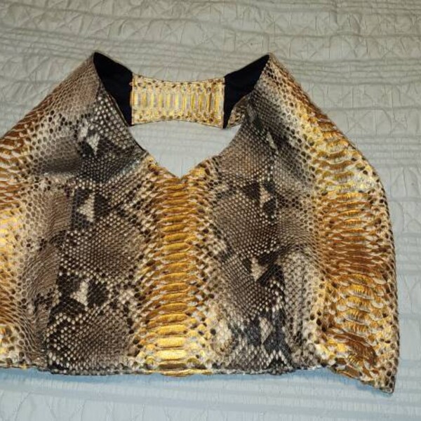 Genuine Python Leather, Natural Python Leather, Hide Snake Skin, Brown ...