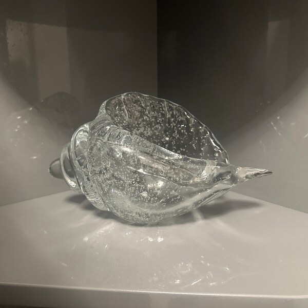Blue Transparent Conch Shell Art Glass Sculptures Home Decor Ocean ...