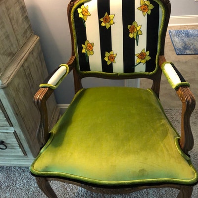 Embroidered Armchair Eclectic Accent Chair - Etsy