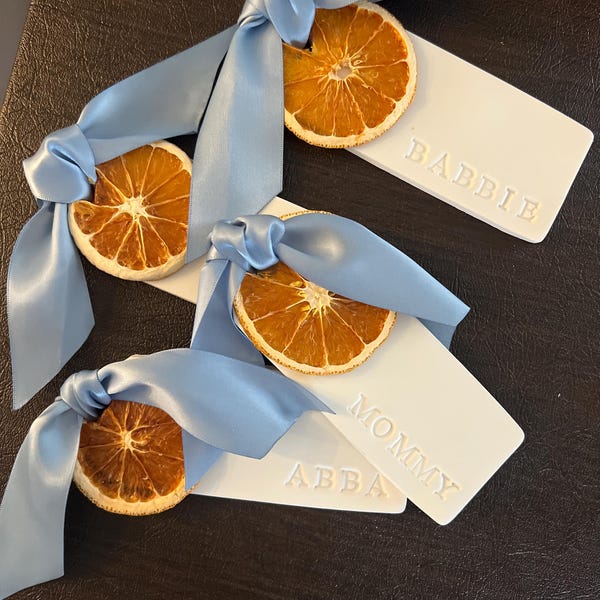 Handmade Clay Place Cards: Personalized Wedding Oyster Shell Name Tags ...