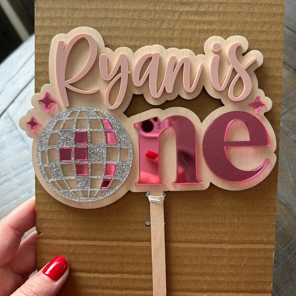Personalized Disco Ball Cake Topper | First Birthday Cake Topper ...