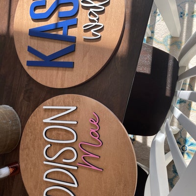 Customized Baby Name Sign 12-36 Inch Baby Shower Round - Etsy