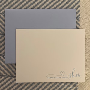 Stationery Note Cards for Men With Border and Name in Modern - Etsy