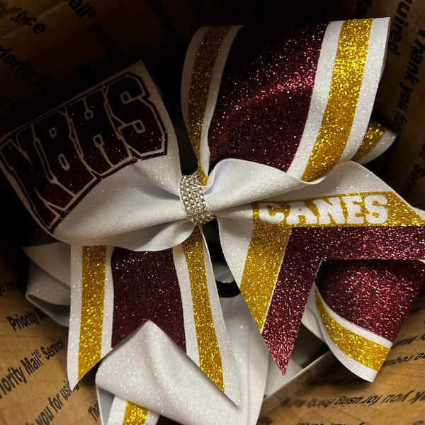 Custom Competition Glitter and Rhinestone Cheer Bow - Fully ...
