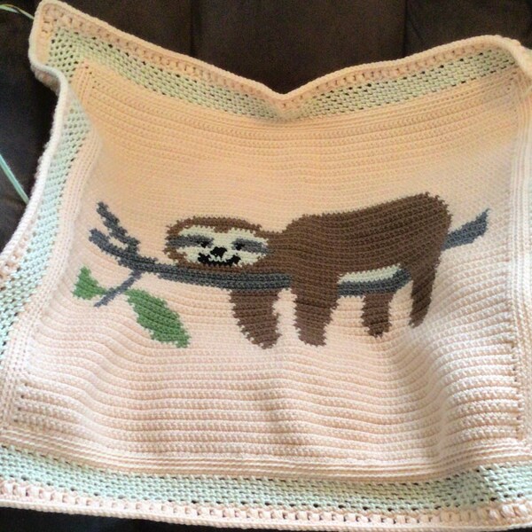 Crochet Pillow Pattern, Sloth Pillow, Crochet Sloth Pattern, Sloth ...