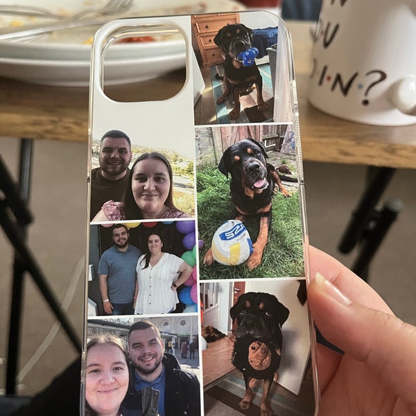 Personalised Photo Collage Phone Case 16 Soft Silicone Cover for Apple ...