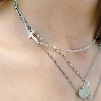 Sterling Silver Side Cross Necklace. Audrina Patridge Sideways Cross ...