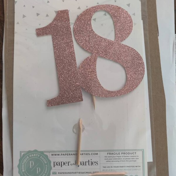 18th Birthday Party Supplies Number 18 Cake Topper - Etsy