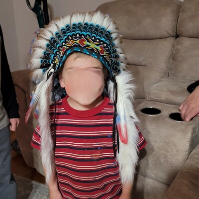 Kids Indian Headdress Replica, Kids Feather Headdress, Native American ...