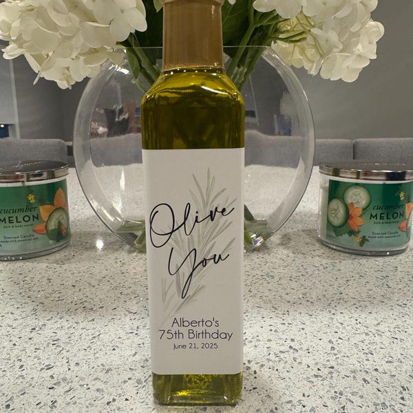 Amalfi Bridal Shower Favor | Amalfi Themed Olive Oil Favor | Infused ...