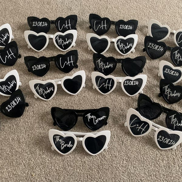 DIY STICKERS for Wedding SUNGLASSES wedding Personalised Sunglasses ...