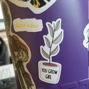 You Grow Girl Potted Plant Sticker, Potted Plants Succulent Planting ...