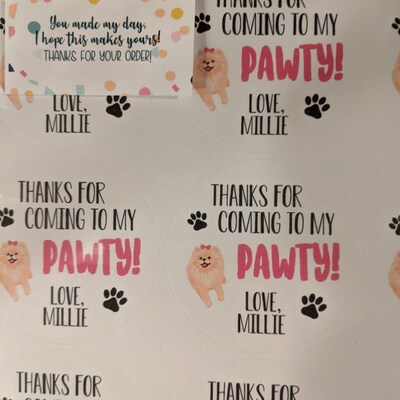 Dog Birthday Pawty Stickers, Puppy Birthday, Dog Theme, Dog Party, Dog ...