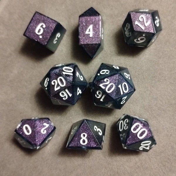 Mystic Nebula - Handmade 9 Piece Set + 25mm Jumbo D20 / Sharp Edge ...