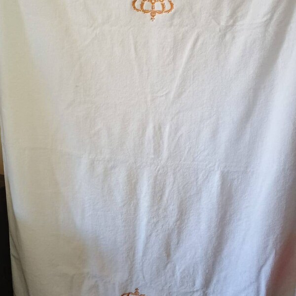 Orthodox Cross Embroidered Cream Natural Crochet Large Cloth / Pascha ...