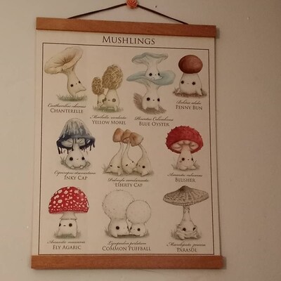 Mushling Identification Print Mushroom Botanical Fine Art Giclée Poster ...