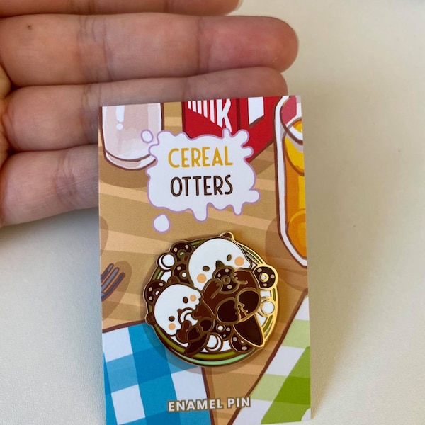 Otters Cereal Bowl - Marshmallow Choco Pin - Etsy