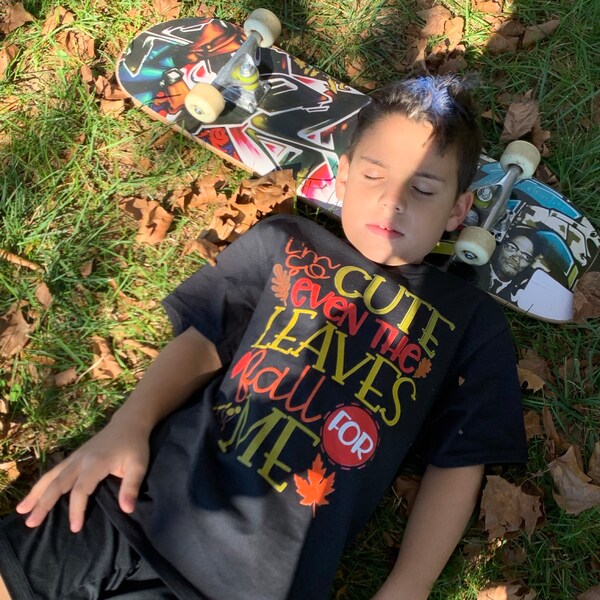 Kids Cute Fall T Shirt Even Leaves Fall for Me Tee Boy's Girl's Season ...