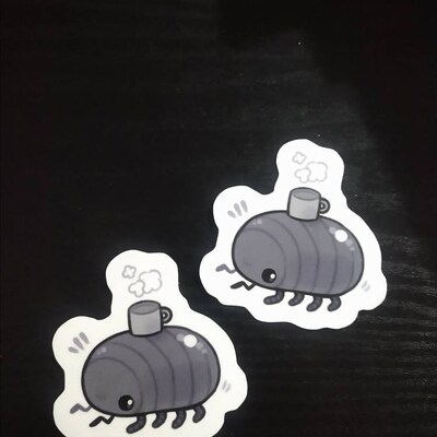 Bug With a Mug Sticker / Rolly Polly / Cute Bug Sticker / Isopod ...