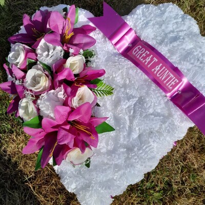 LGBT PRIDE FLAG Rainbow Funeral Memorial Tribute Artificial Flowers ...