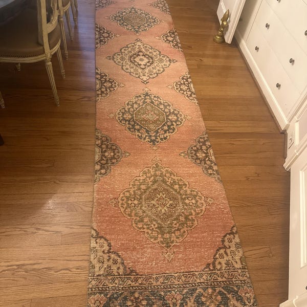 2x4 Vintage Rug, Antique Rug, Faded Rug, Vintage Door Mat, Oushak Rug ...